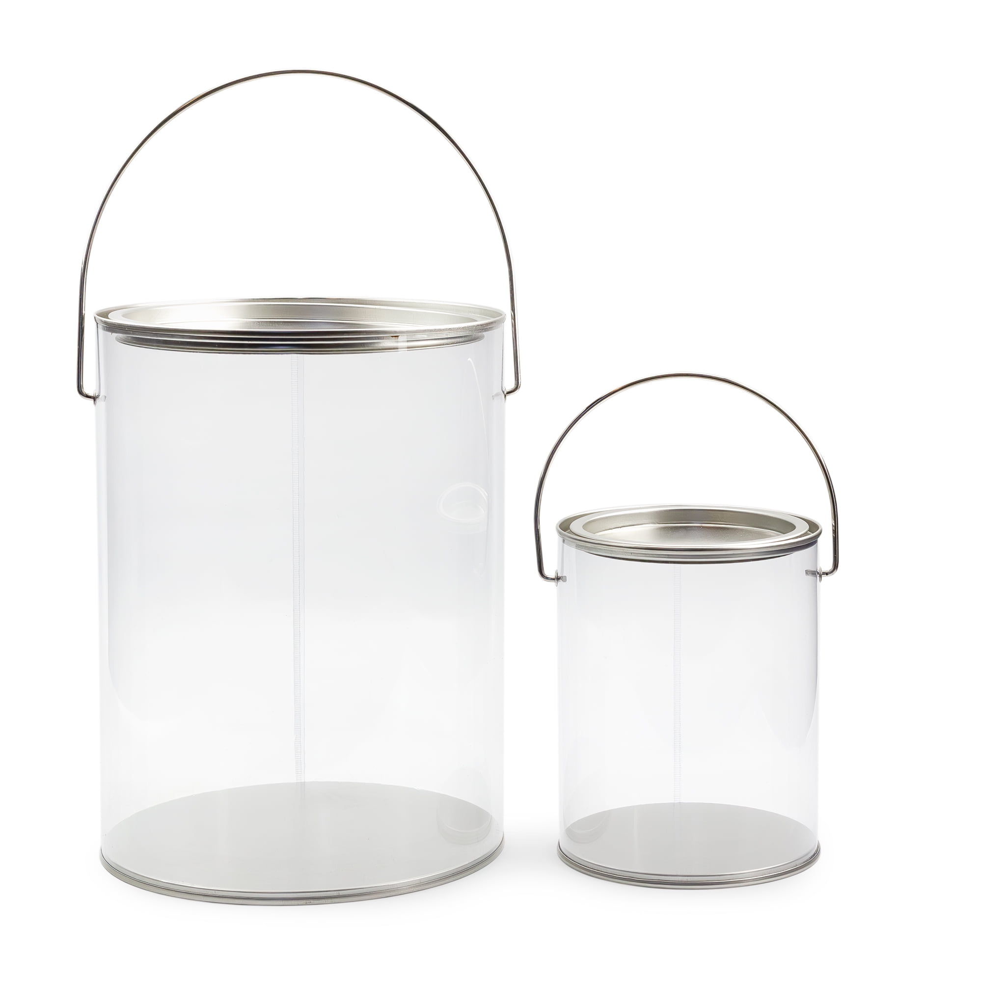 Cornucopia Clear Plastic Paint Cans (Gallon & Quart Combo Set of 2 with ...