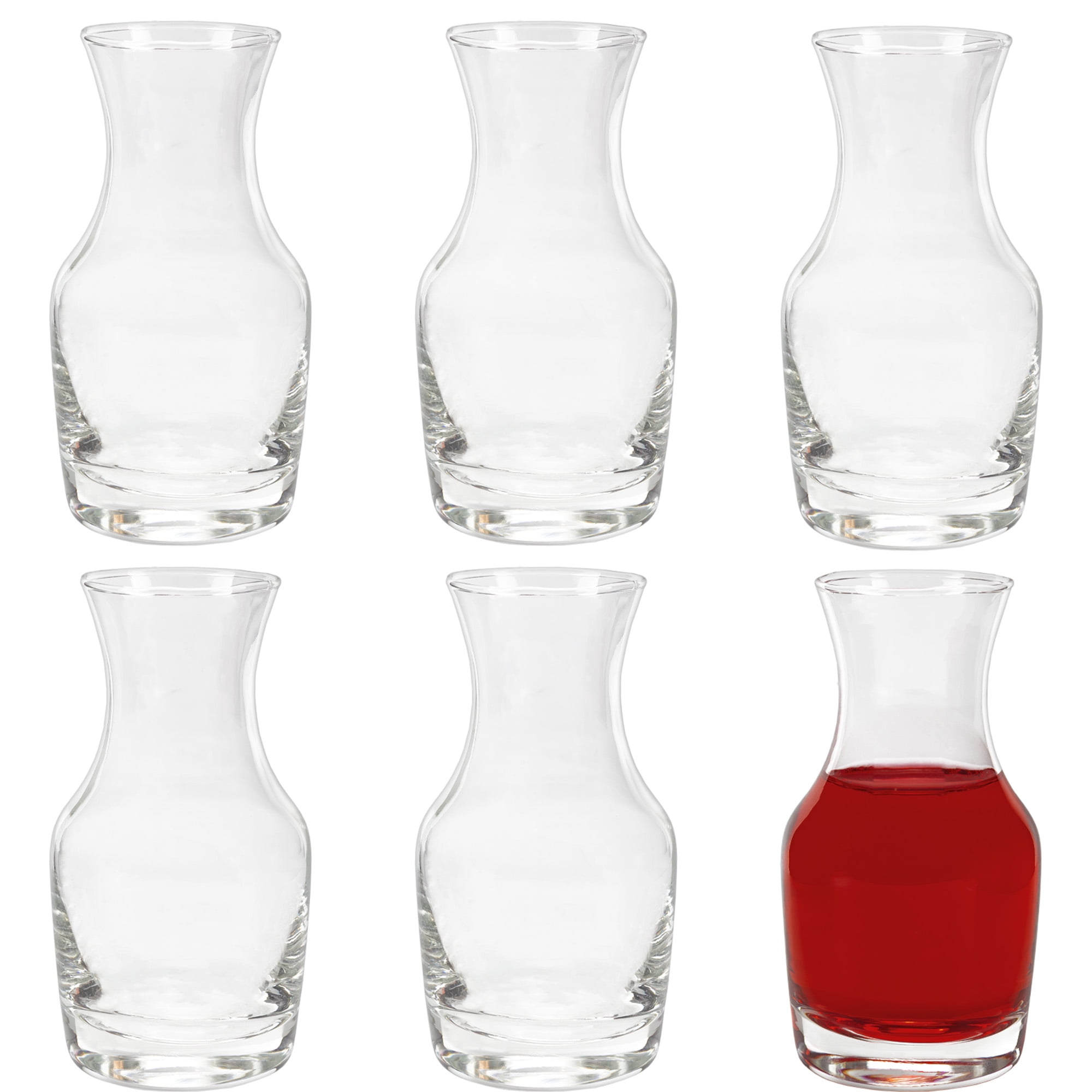 Cornucopia Brands Small Glass Wine Carafes, 6.5oz, Mini Wine Decanters ...