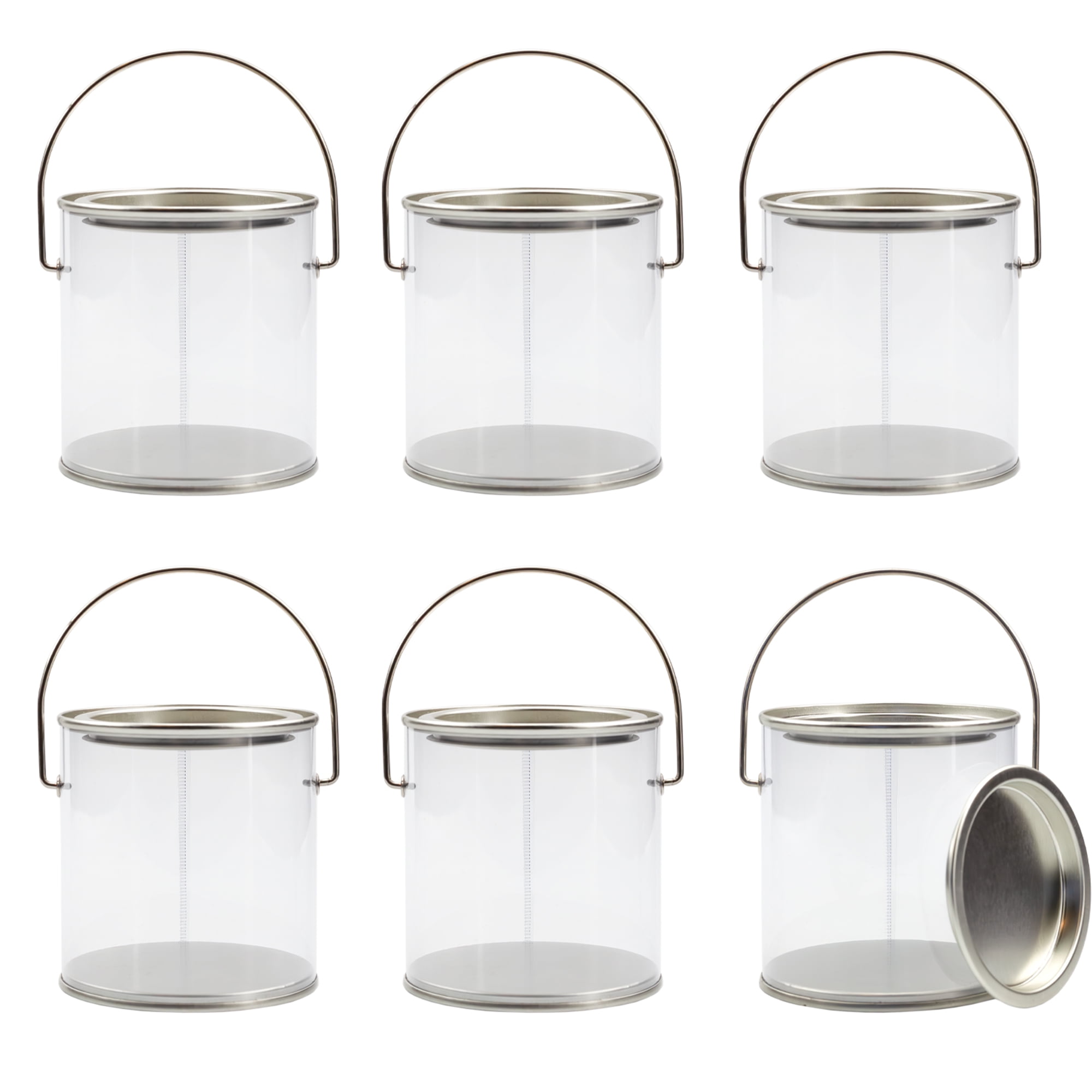 Cornucopia Brands Mini Clear Plastic Paint Cans (6-Pack), Little 3in ...