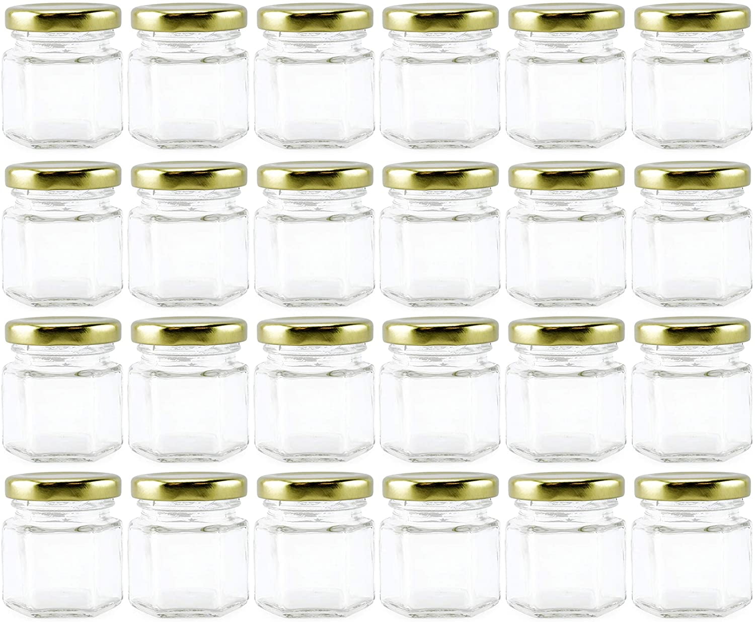 Cornucopia 48 Mini Hexagonal Glass Jars (1.5 Oz); Ideal for Spices ...