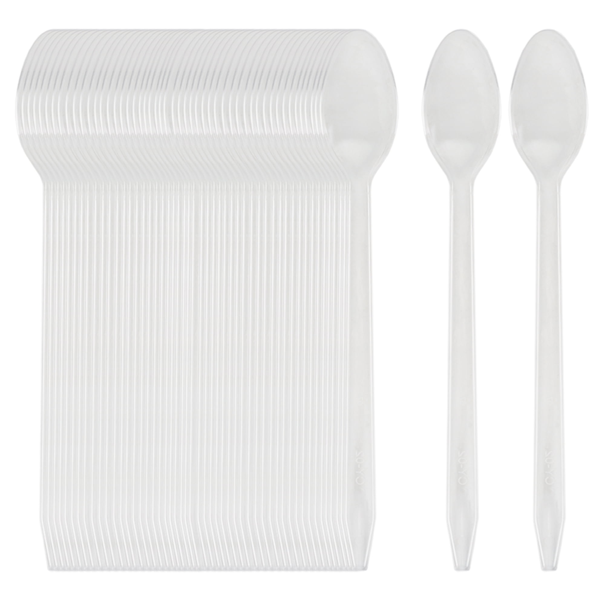 Cornucopia Clear Disposable Long-Handled Ice Cream Spoons for Desserts ...