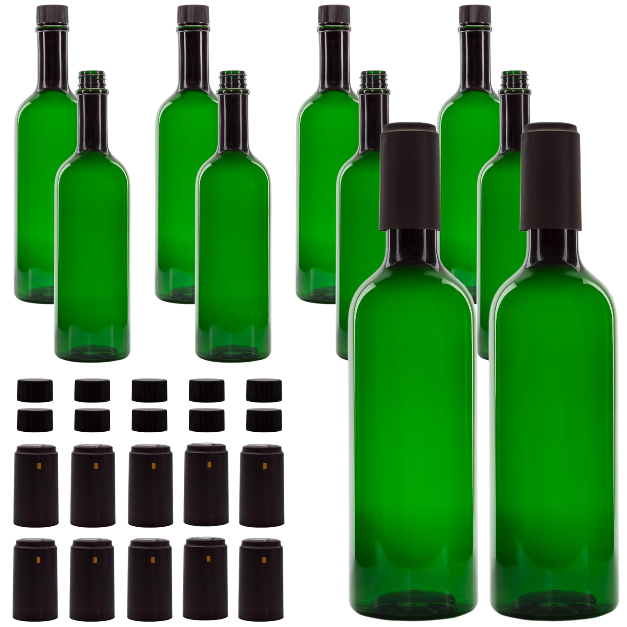 Cornucopia Brands Plastic Wine Bottles (10-Pack, Green); Empty PLASTIC ...