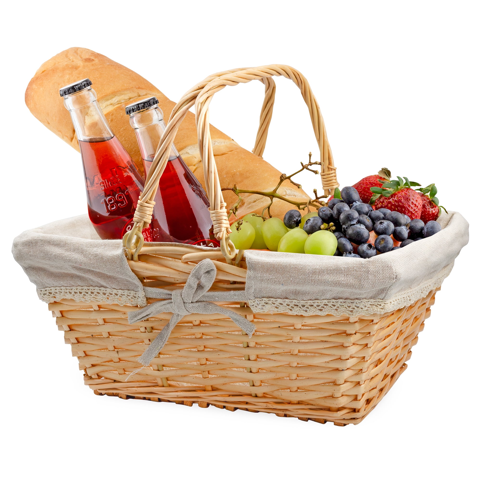 Cornucopia Brands Rectangular Wicker Basket w/ Handles (Natural ...