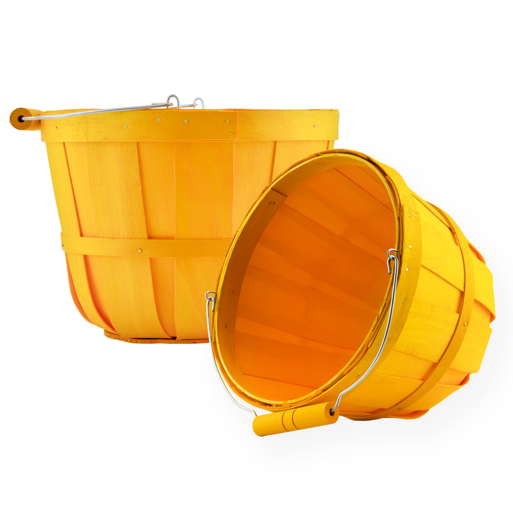Cornucopia Brands Round Wooden Baskets (2-Pack, Gold); Wood Fruit ...