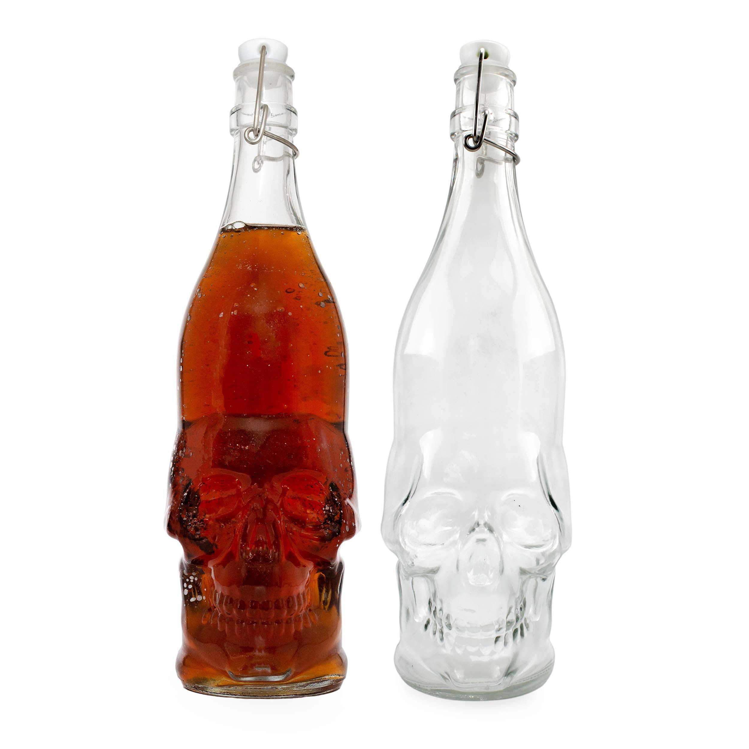 Cornucopia Skull Shaped Glass Bottles; Halloween Wine, Potion Drinks ...
