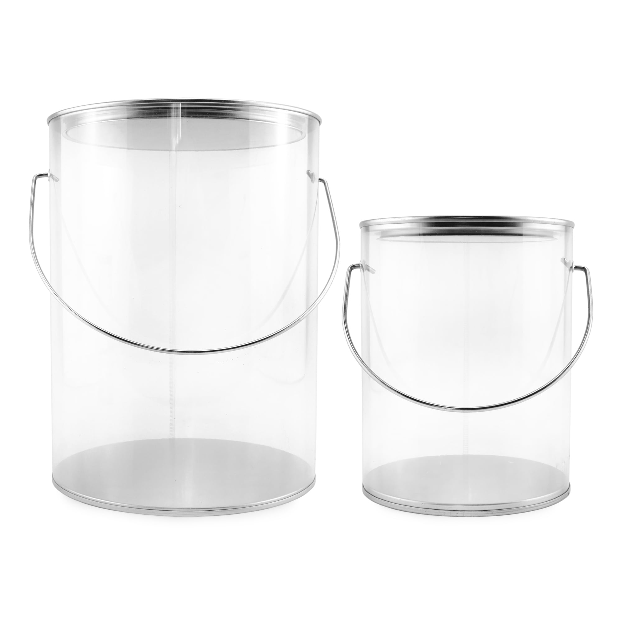 Cornucopia Clear Plastic Paint Cans (Gallon & Quart Combo Set of 2 with ...