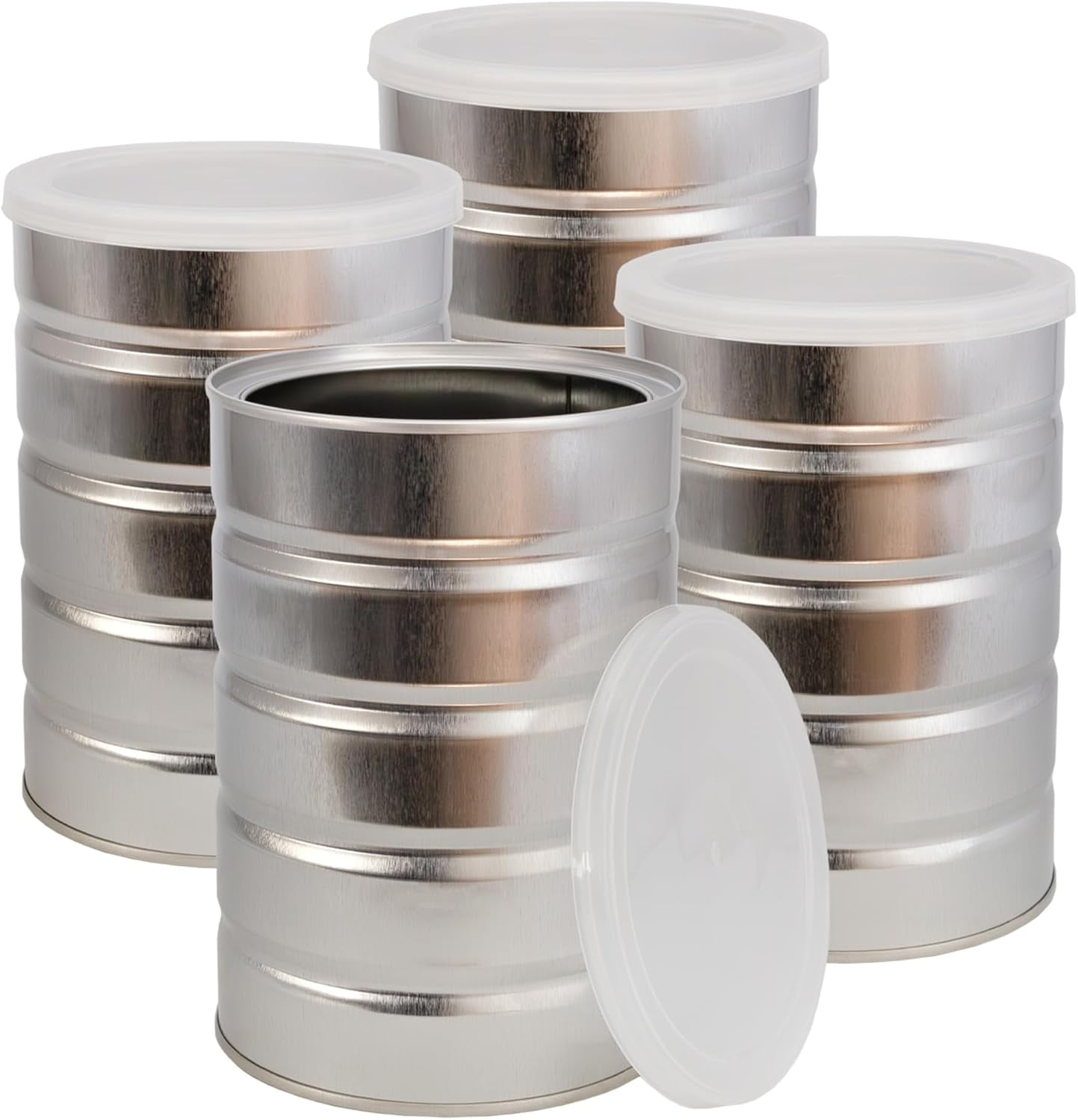 Cornucopia Empty Coffee Cans (4-Pack); Metal Cans for Kitchen Storage ...