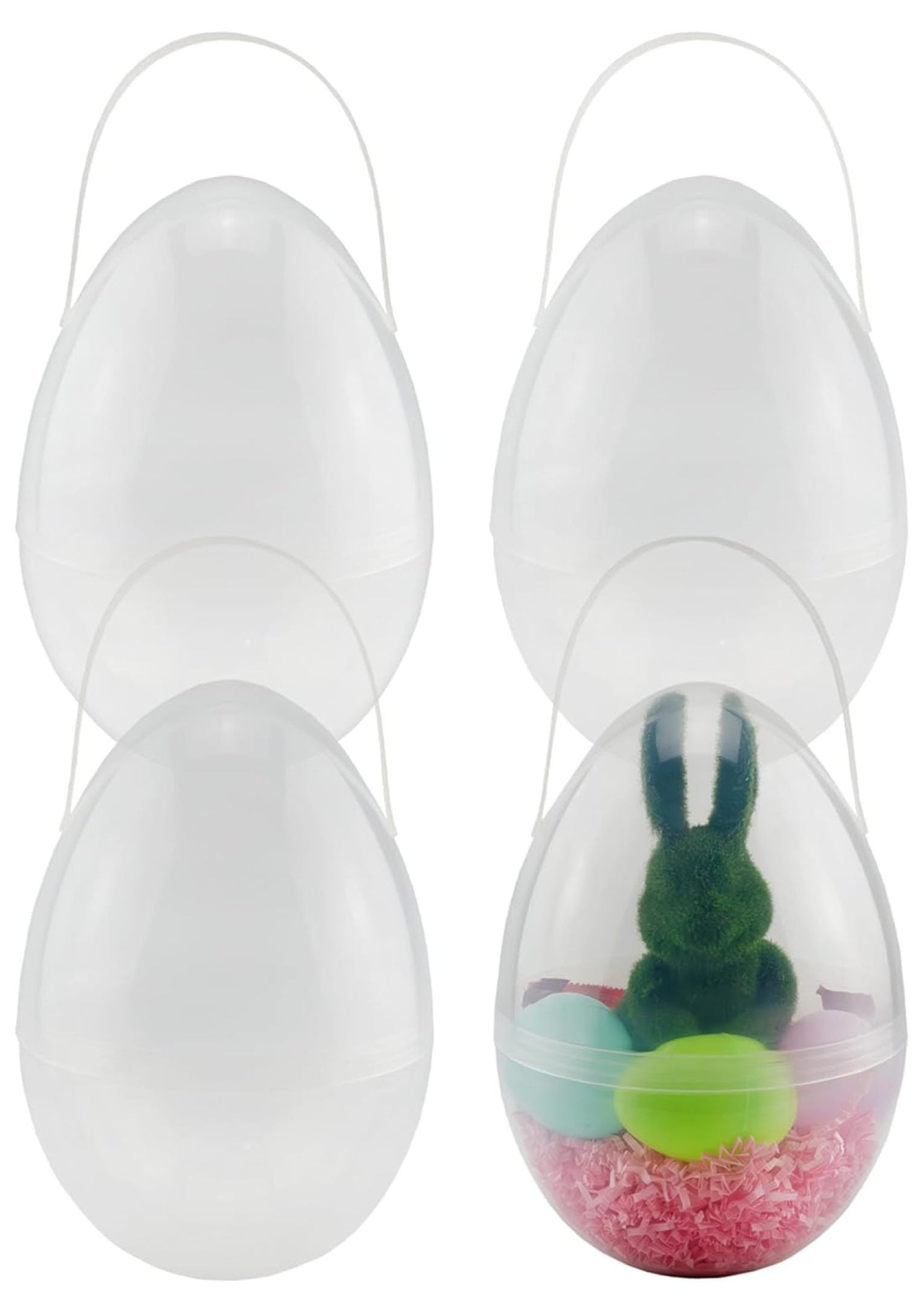 Cornucopia Jumbo Plastic Easter Eggs (4-Pack, 10-Inch); Giant Clear Egg ...