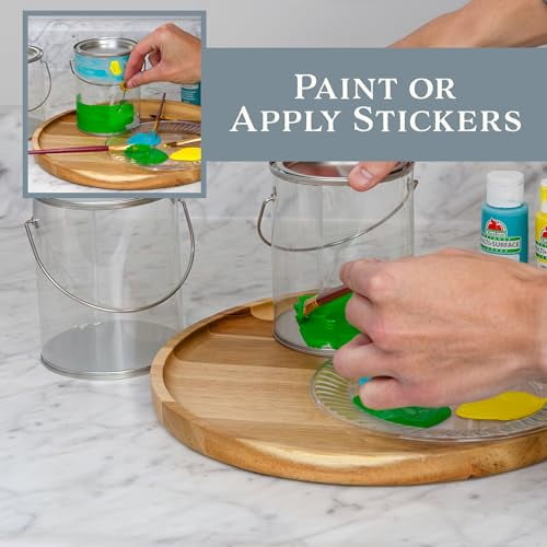 Cornucopia Quart Size Clear Plastic Paint Cans (2-Pack, 5 in Tall ...