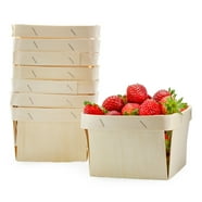 10 Pack 1-Pint Wooden Berry Baskets for Picking Fruit, Arts and Crafts ...