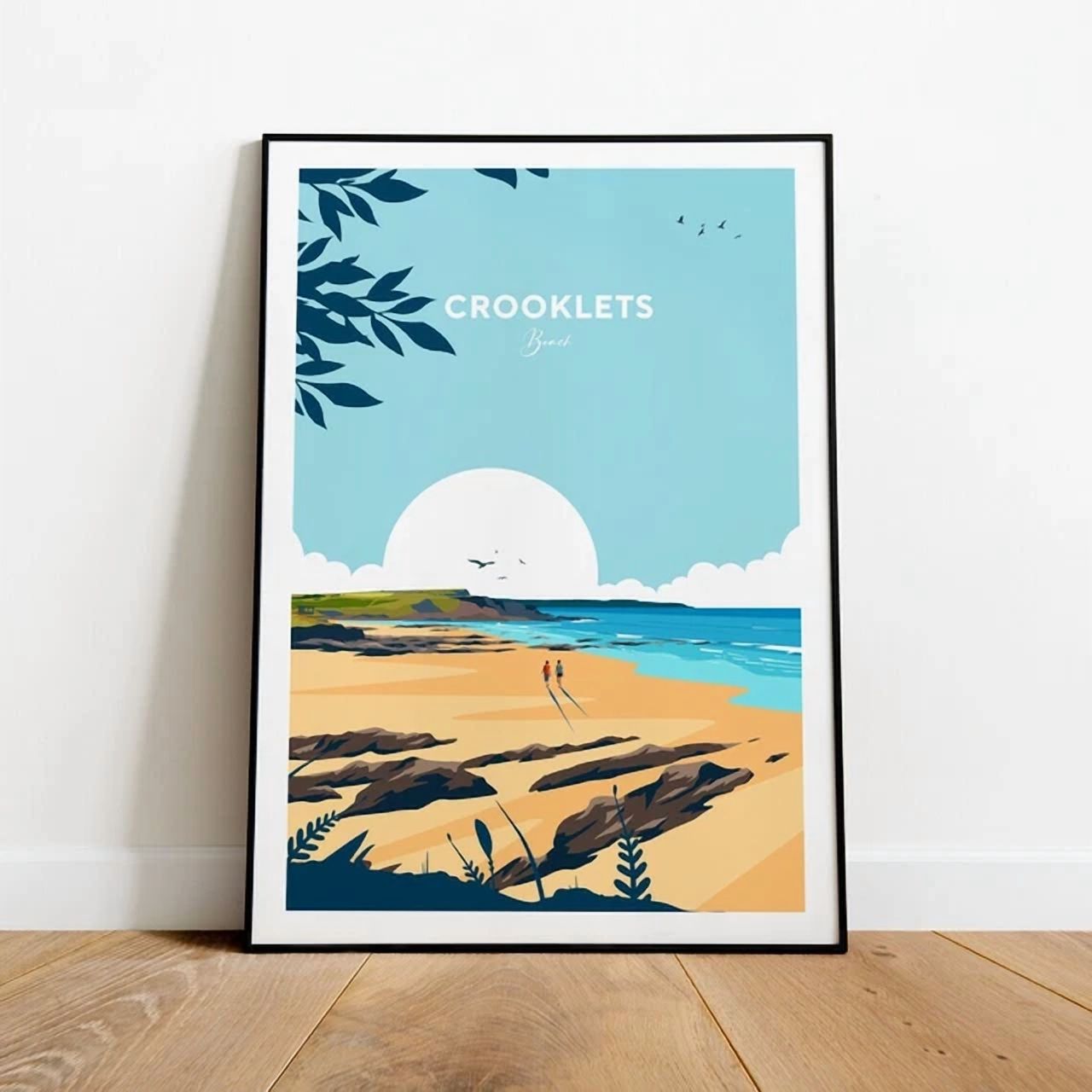Cornwall Crooklets Beach Traditional Travel Poster Art Home Decor ...