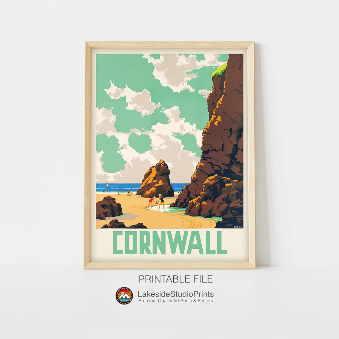 Cornwall Retro Wall Art Vintage Travel Poster Gallery Wall Home Decor ...
