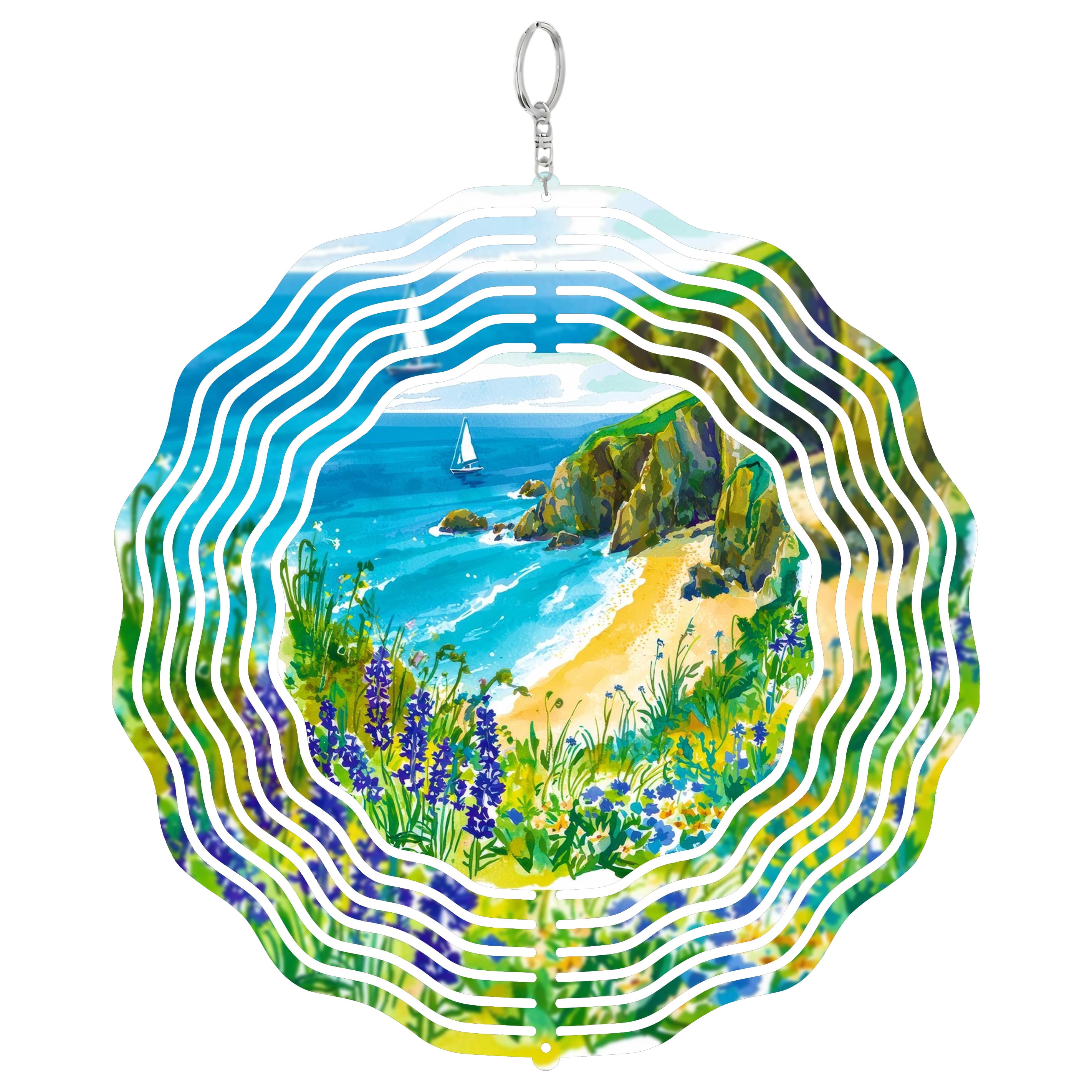 Cornwall Scenic Wind Spinner, 3D Kinetic UK Coastline Yard Art Outdoor ...