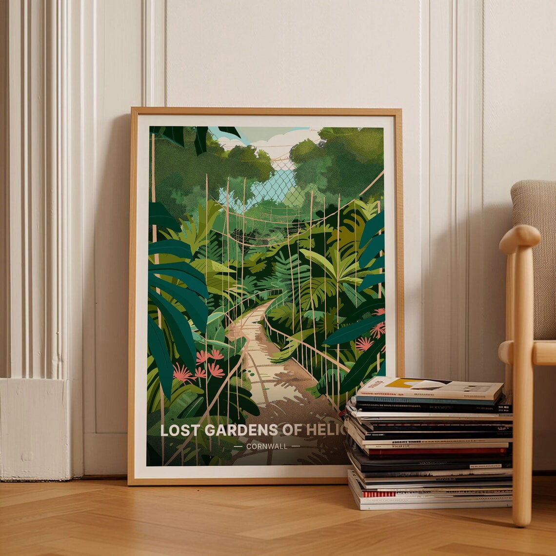 Cornwall Travel Poster, Lost Gardens Of Heligan, Eden Project Art ...