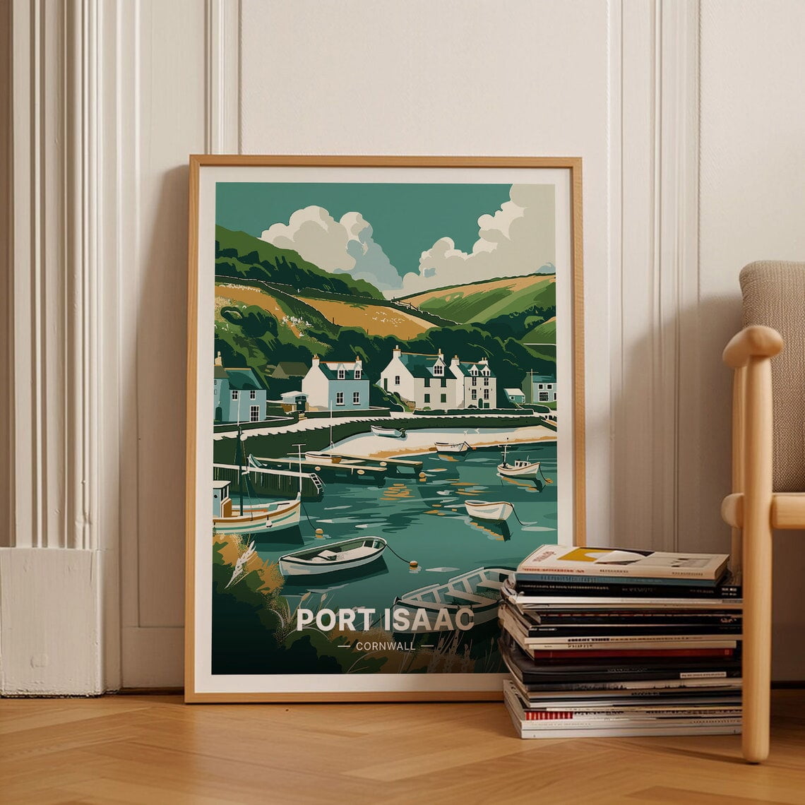 Cornwall Travel Poster - Port Isaac, St Ives, Beach Art, North Coast ...