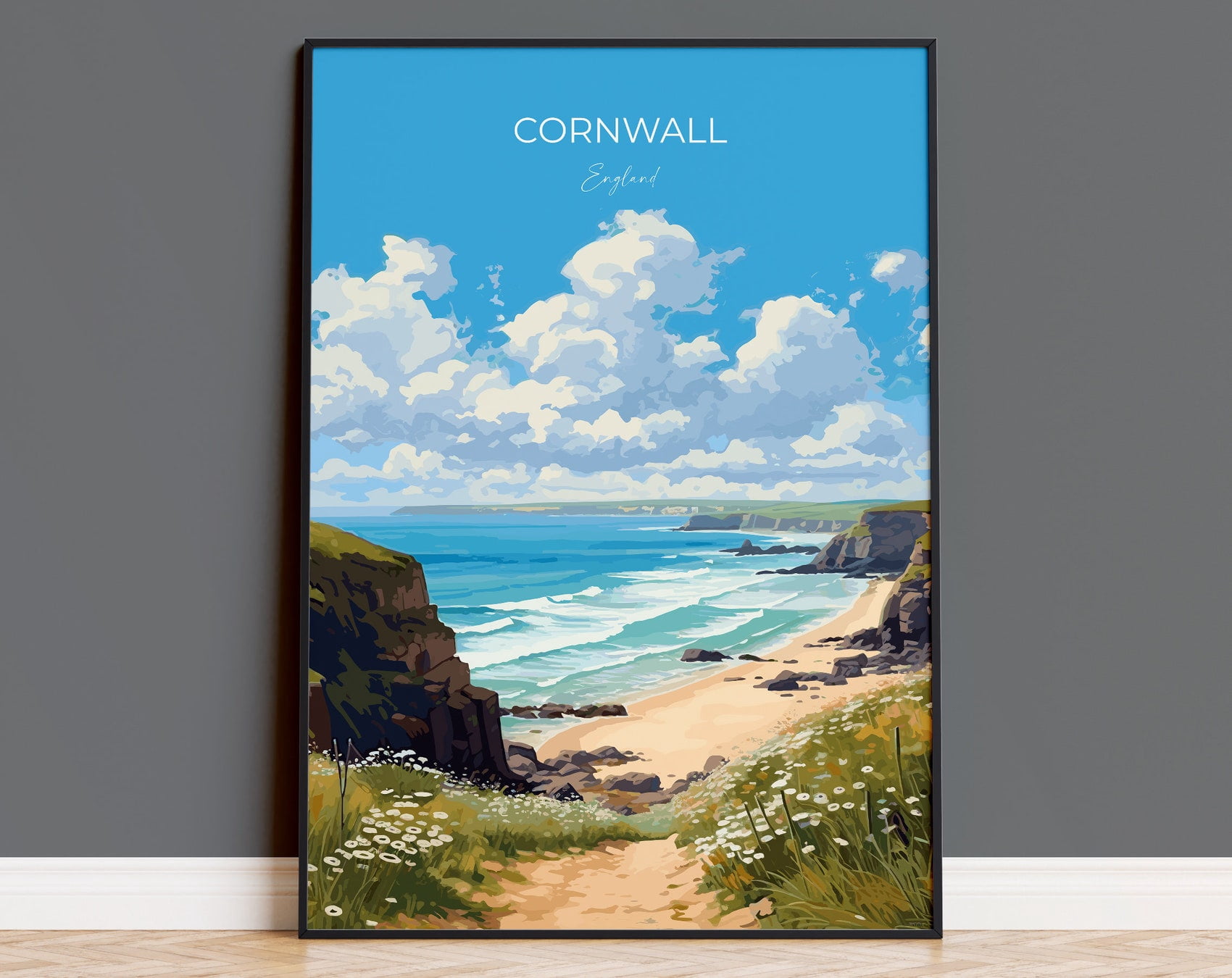 Cornwall Travel Print, Travel Poster of Cornwall, England, Cornwall Art ...