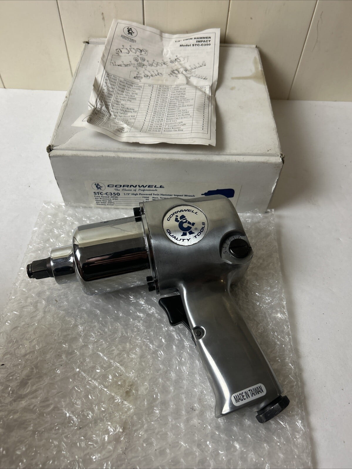 Cornwell Tools STC-C350 1/2" Drive Air Impact Wrench High Powered Twin ...