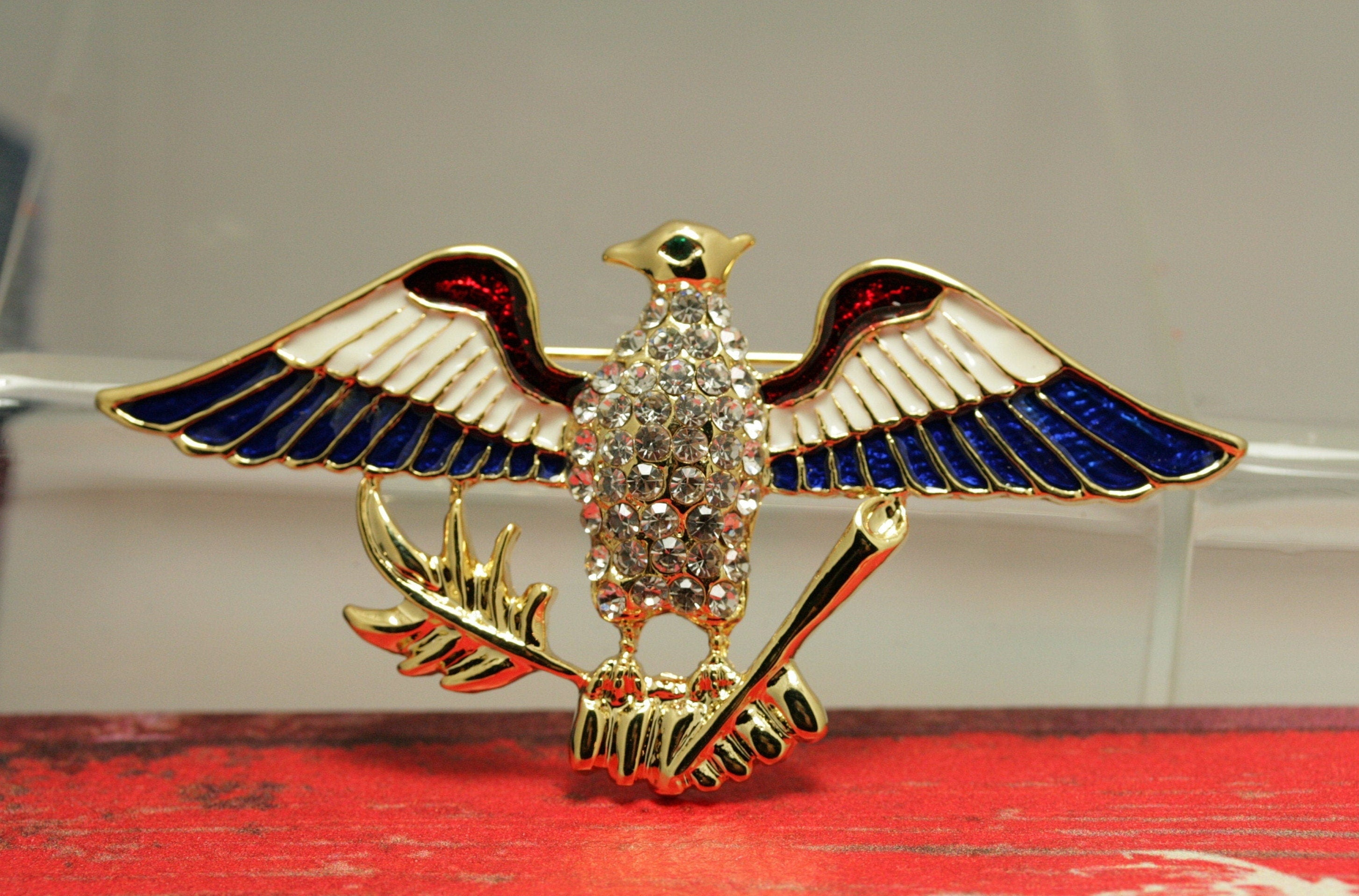 Coro Large Vintage Patriotic Eagle USA Figural Pin Brooch 4th July ...