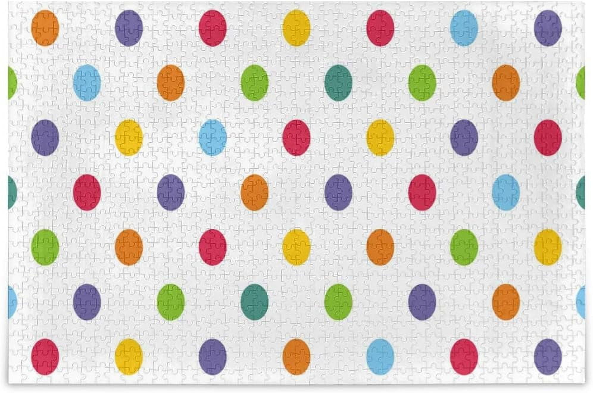 Corolful Polka Dots on White Background Jigsaw Puzzle for Adults 300 ...