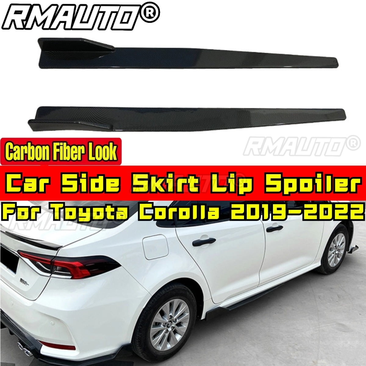 Corolla Car Side Skirt Lip Glossy Black Sport Style Side Skirt Spoiler ...