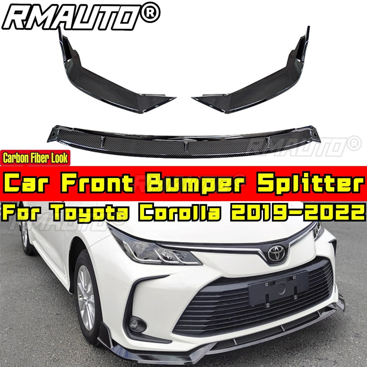 Corolla Front Bumper Splitter Glossy Black Sport Style Front Bumper ...