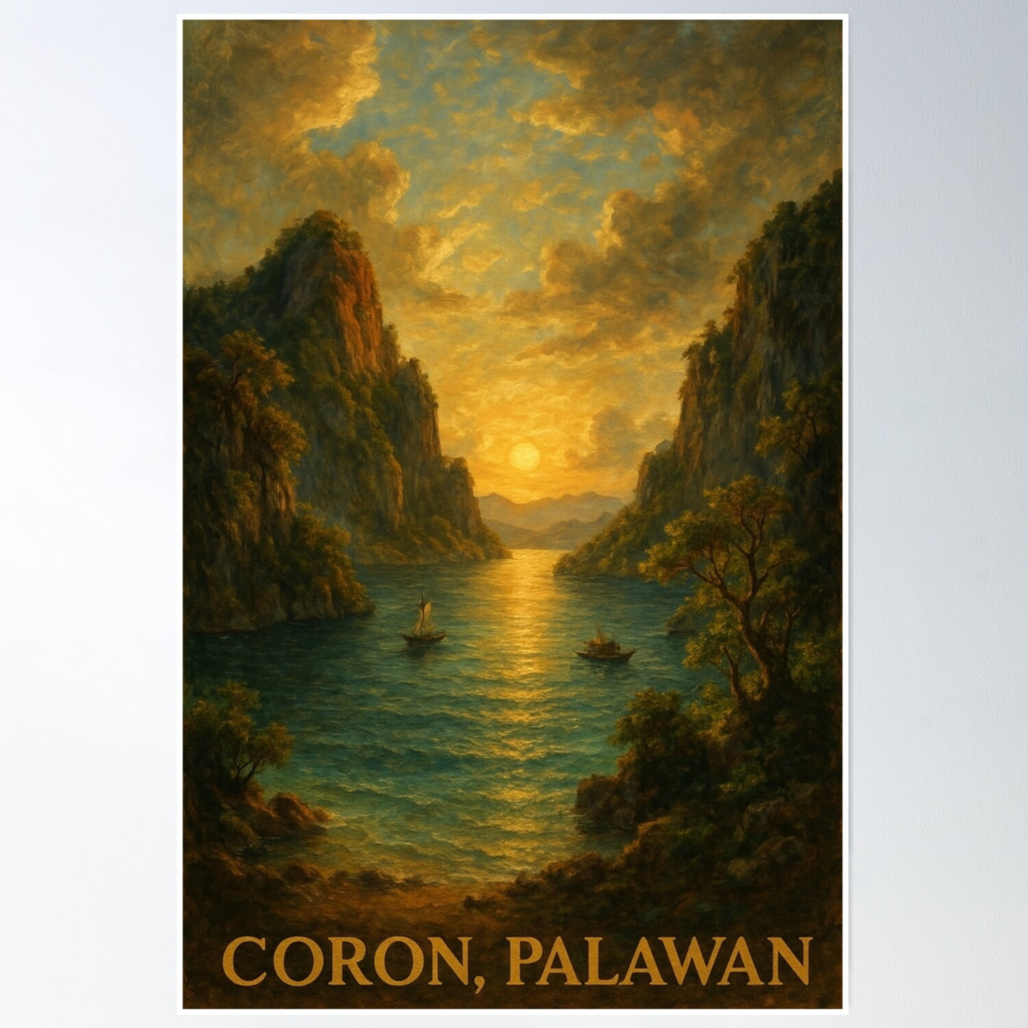 Coron, Palawan – Limestone Cliffs And Filipino Waters Poster Wall Art ...