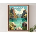 Coron Philippines Retro Travel Mid Century Modern Vintage Landscape Art ...