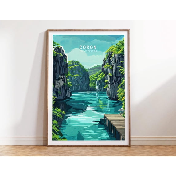 Coron Philippines Tropical Island Nature Wall Art, Unframed Canvas Size ...