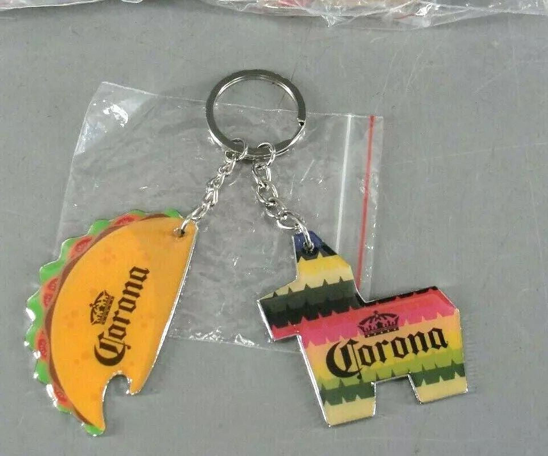 Corona Beer Donkey Taco Metal Bottle Opener Keychain Charm Set ...
