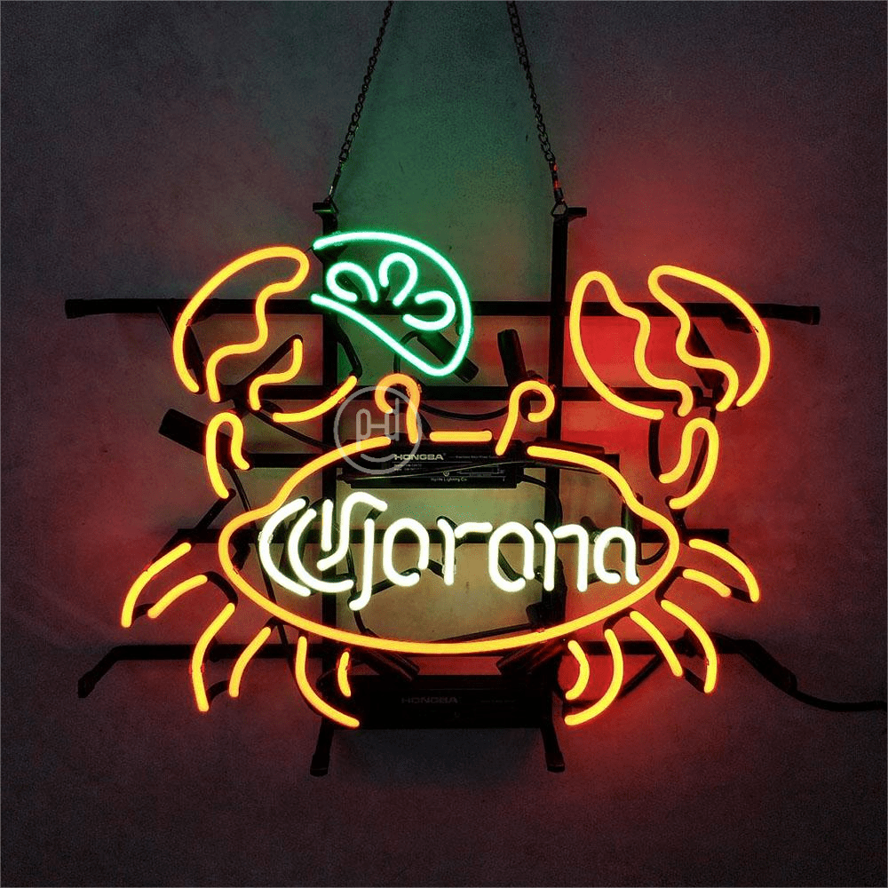 Corona Crab Neon Sign Light Beer Bar Pub Wall Hanging Handcraft Artwork ...