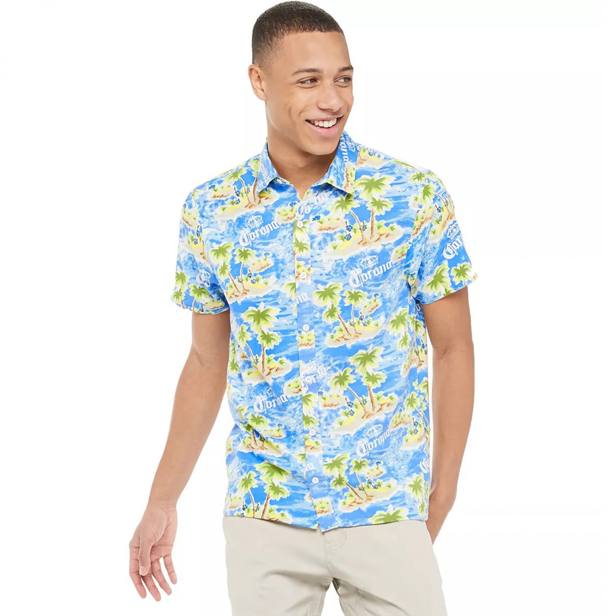 Corona Extra Tropical Island Button-Up Hawaiian Shirt-XLarge - Walmart.com