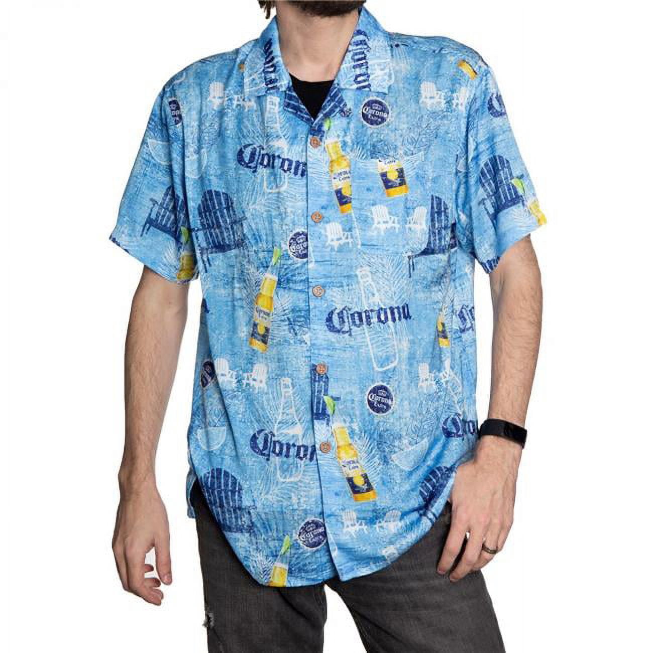 Corona Extra 858392-small Corona Extra Hawaiian Shirt, Blue - Small ...