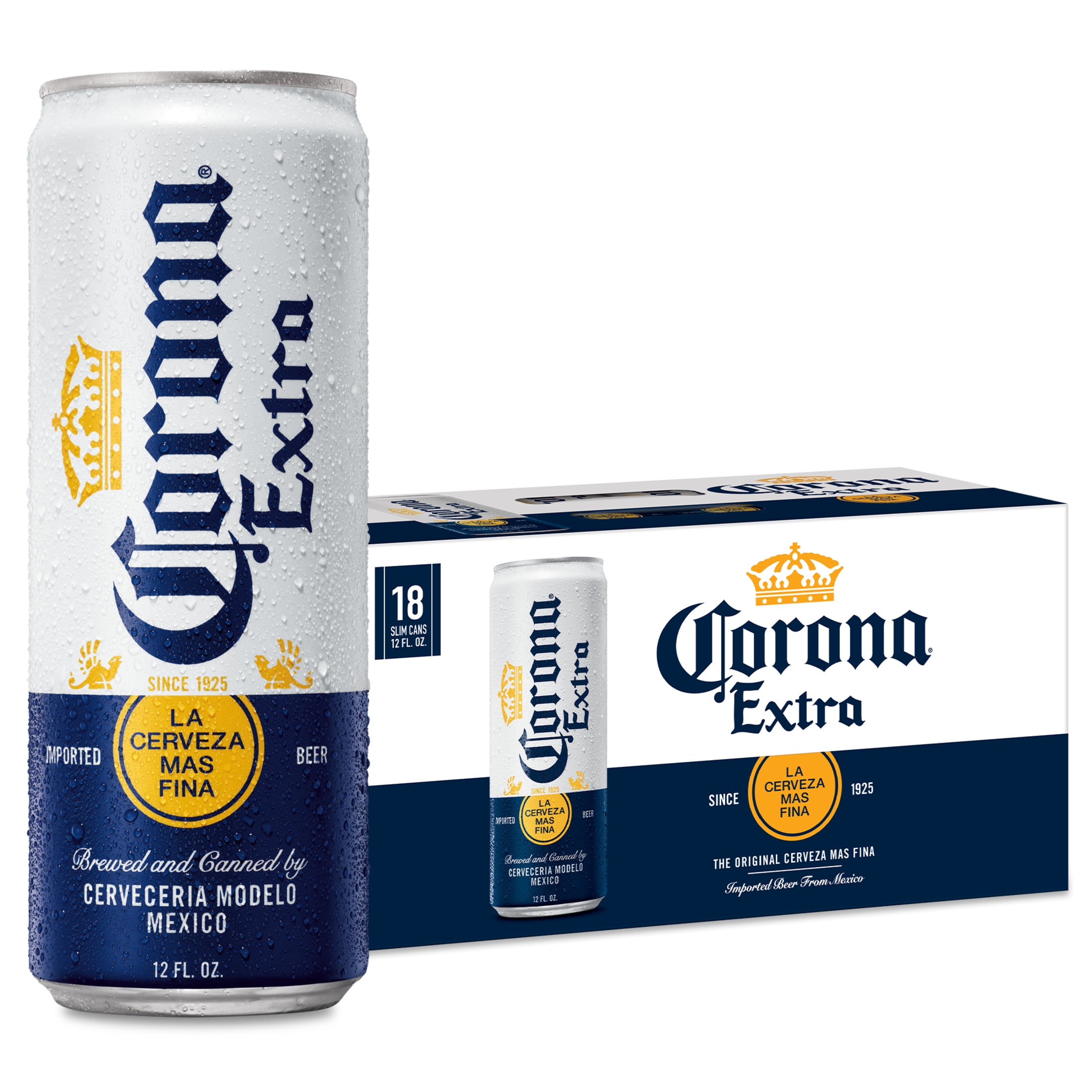 Corona Extra Mexican Lager Import Beer, 18 Pack 12 fl. oz. Cans, 4.6% ...