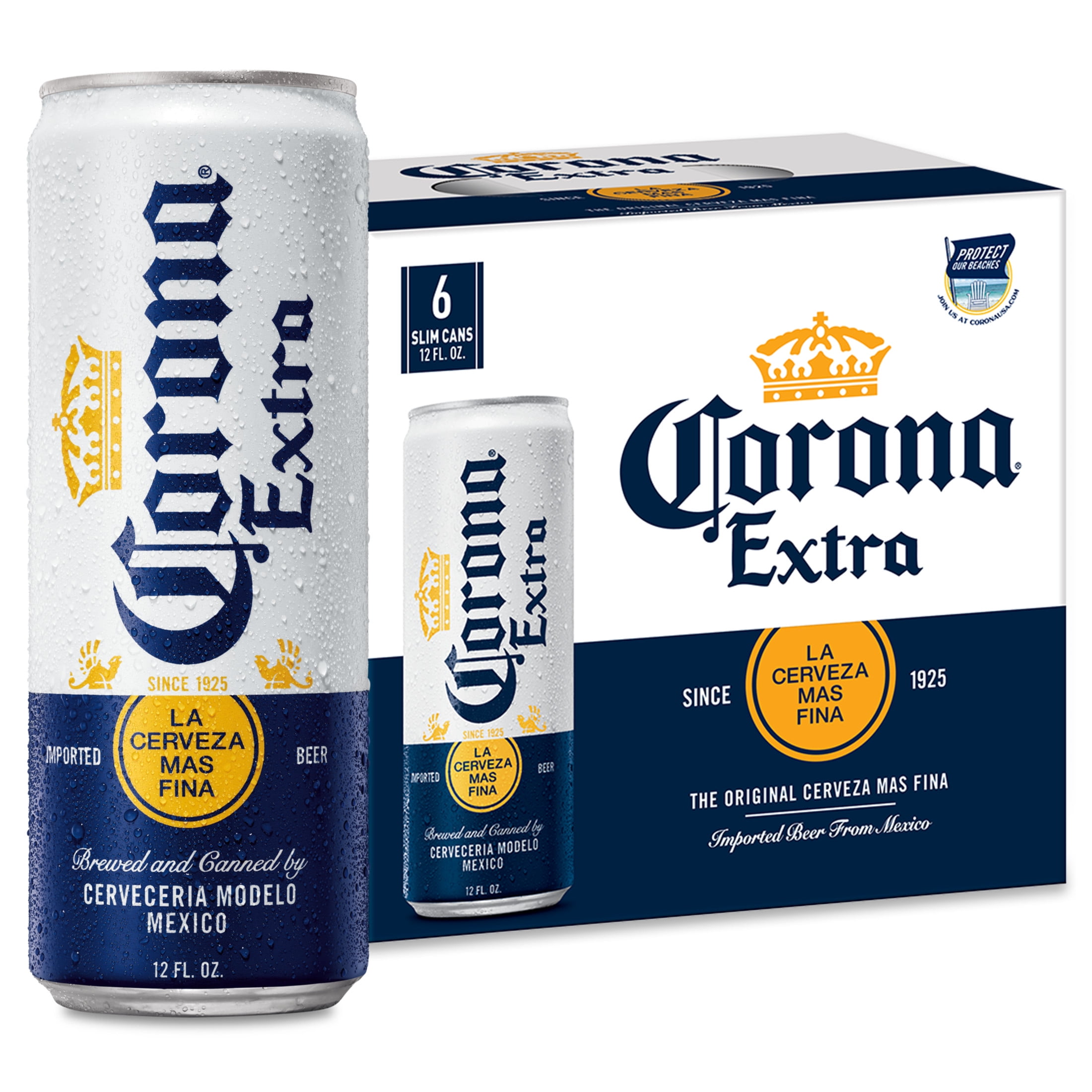 Corona Extra Mexican Lager Import Beer, 6 Pack 12 fl. oz. Beer Cans, 4. ...