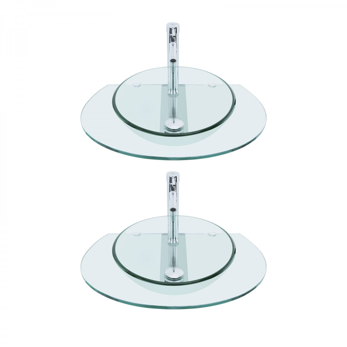 Corona Glass Console Sink Combo Round Easy Install Wall Mount Bathroom ...