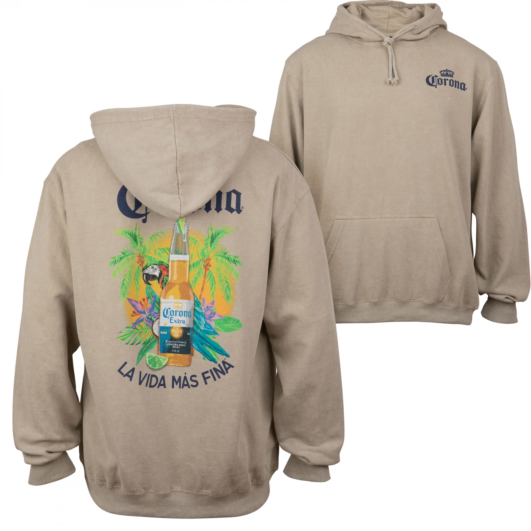 Corona La Vida Mas Fina Tropical Paradise Pull-Over Hoodie-XLarge ...