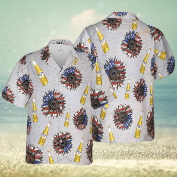 Corona Light SuNFLowered 4th Of July 3D Funny Hawaiian Shirt - Walmart.com