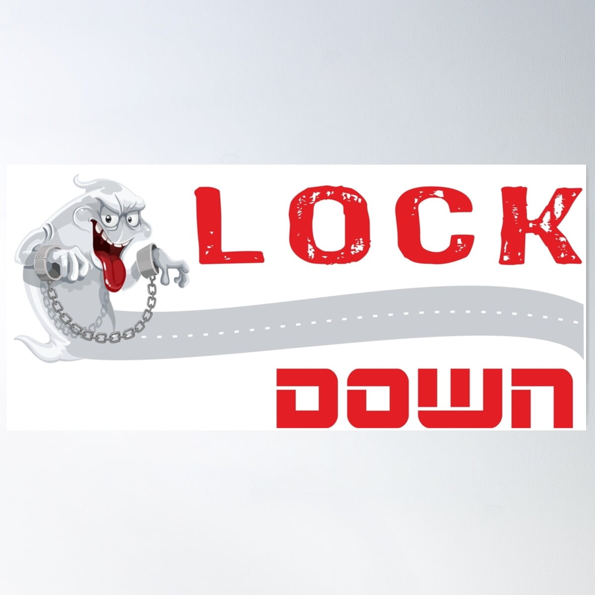 Corona Lock Down Logo Poster Wall Art, Modern Wall Decor For Living ...