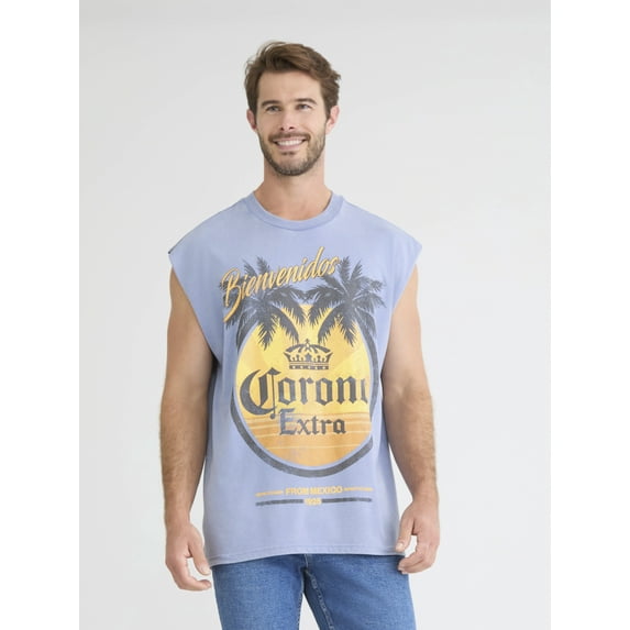 Corona Men's and Big Men's Graphic Print Muscle Tank Top, Sizes XS-5XL ...