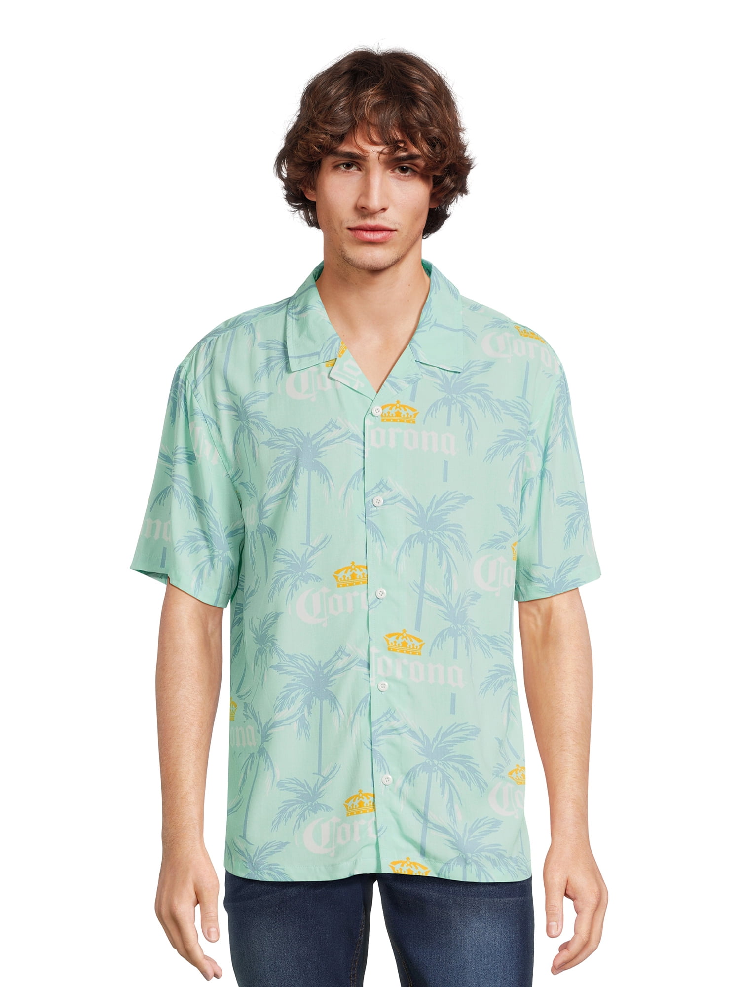 Corona Men's Resort Shirt, S-3XL, 100% Rayon, Tropical Print, Vacation ...