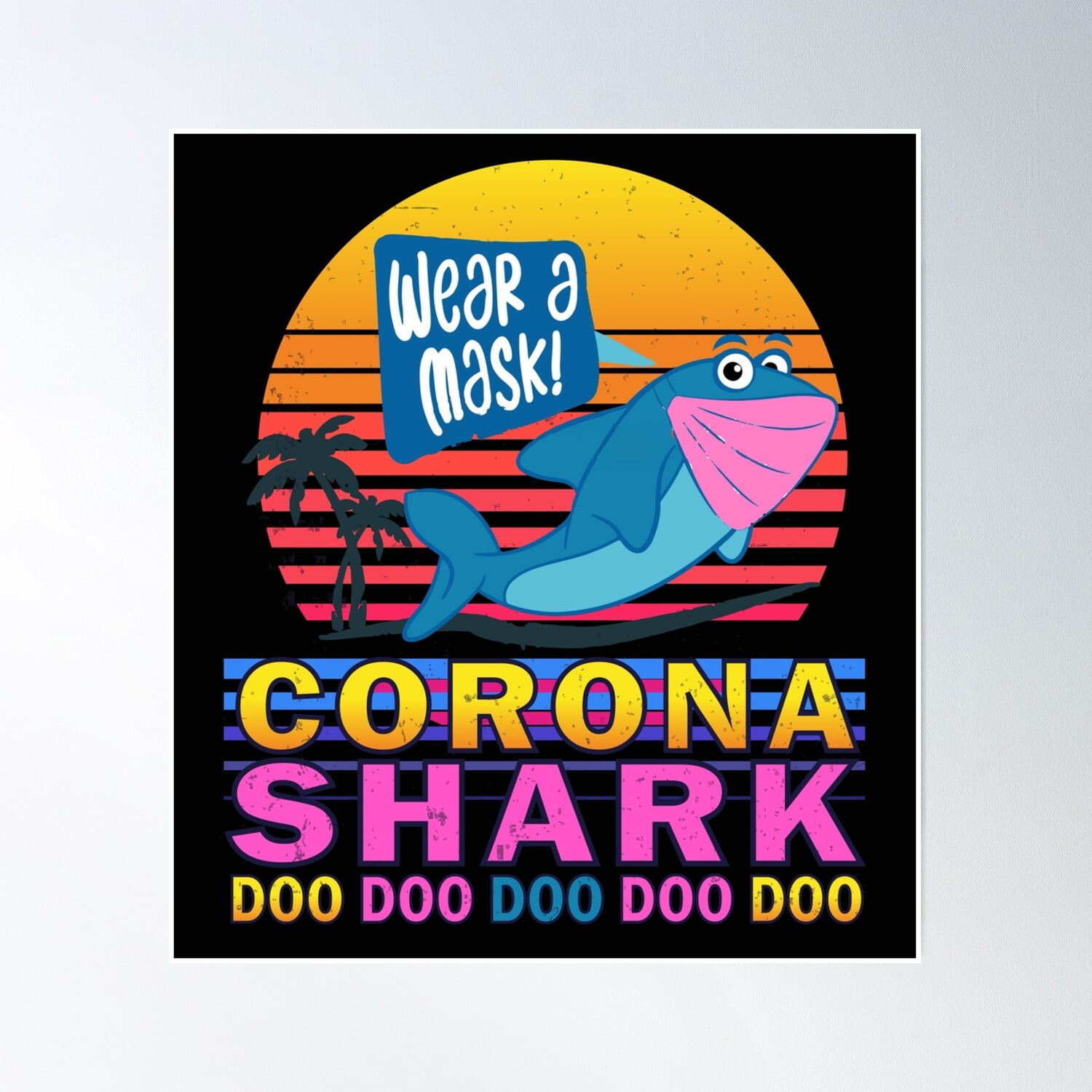 Corona Shark Doo Doo Doo Doo Poster Wall Art, Modern Wall Decor, 30x30 ...