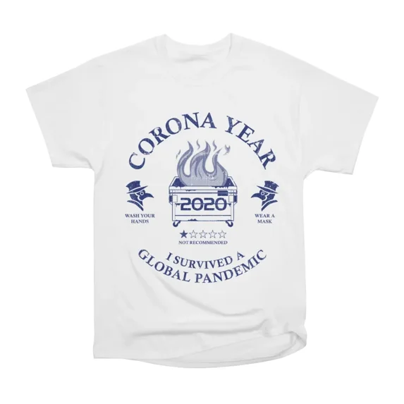 Corona Year 2020 I Survived A Global Pandemic T-Shirt Tee Gift For Him ...