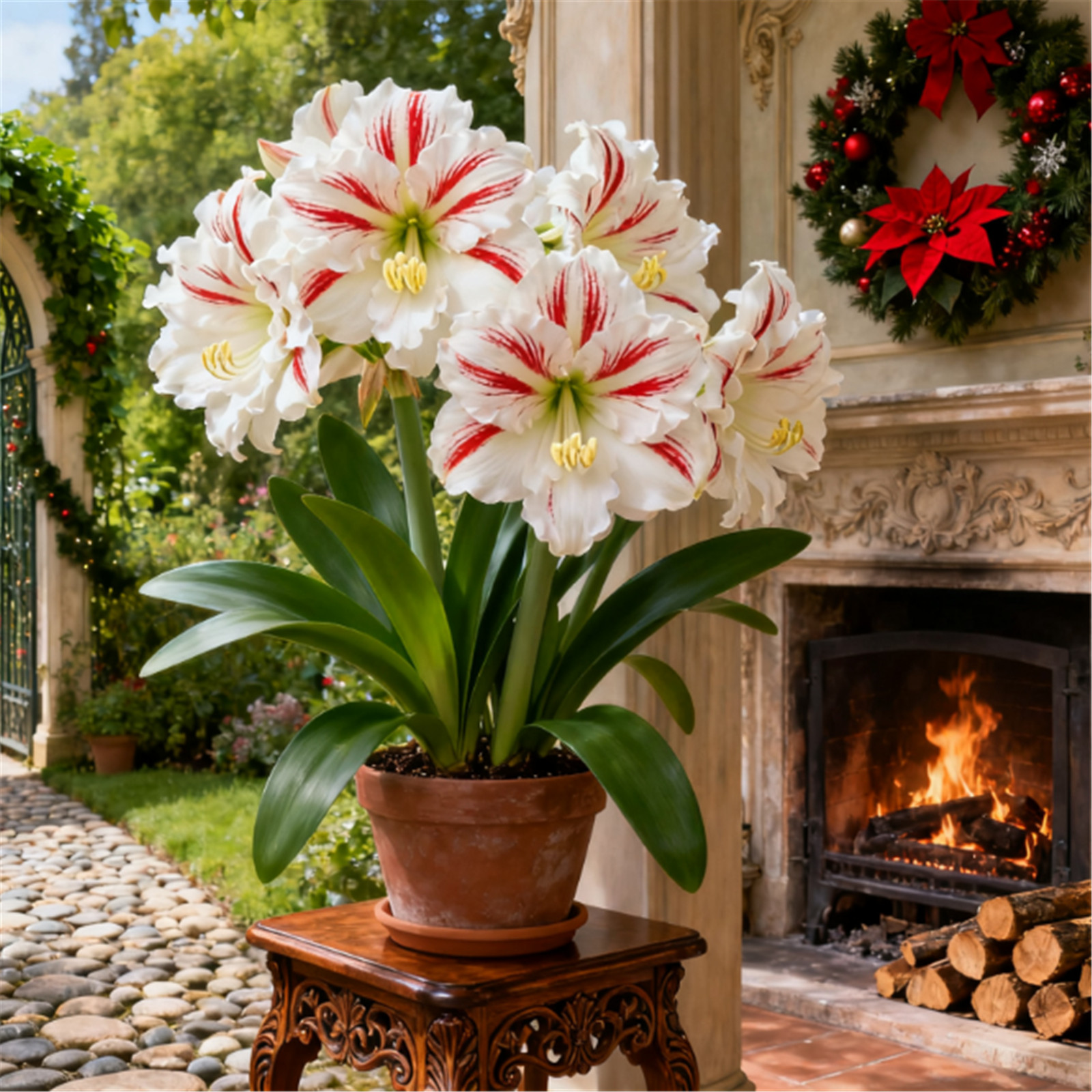 Corona de Sol Rojo Amaryllis Planting Bulbs,Perennial,Ornamental,Garden ...