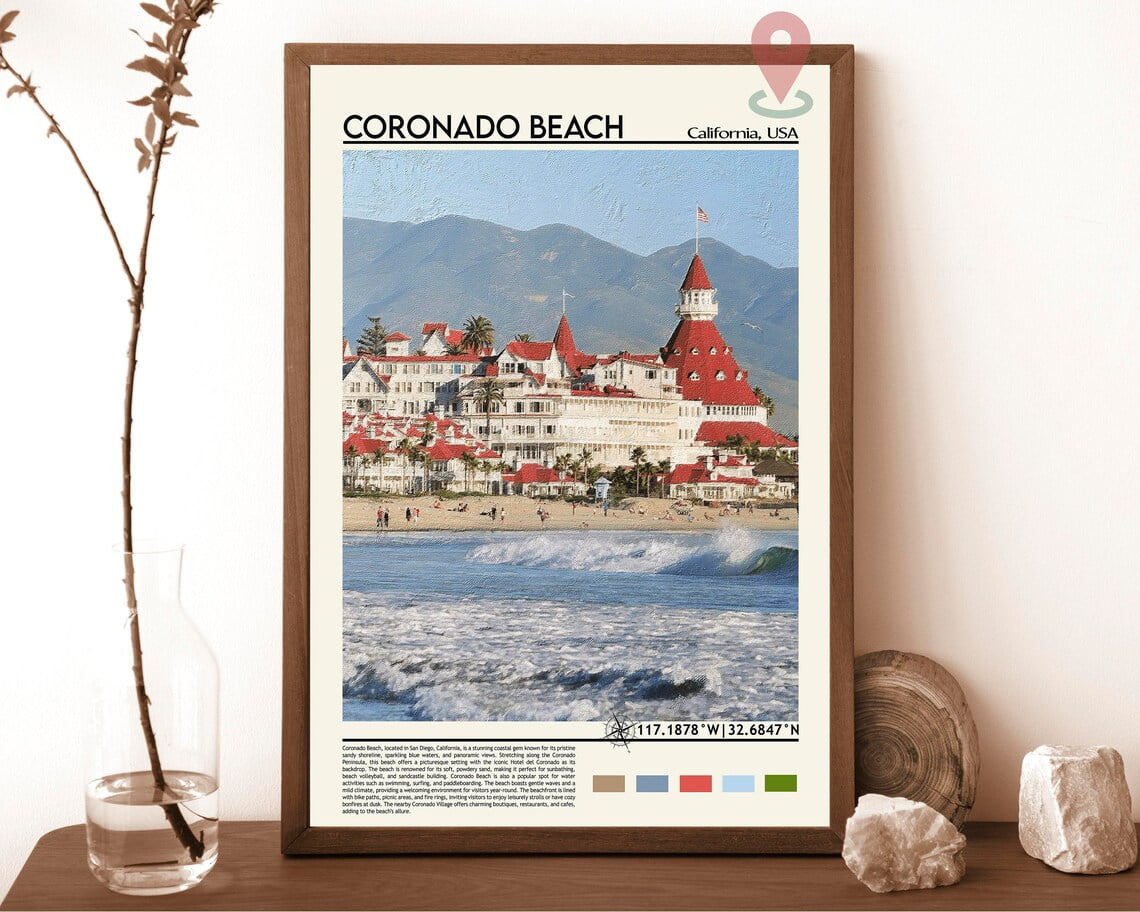 Coronado Beach Print, Coronado Beach Poster, Coronado Beach Wall Art ...
