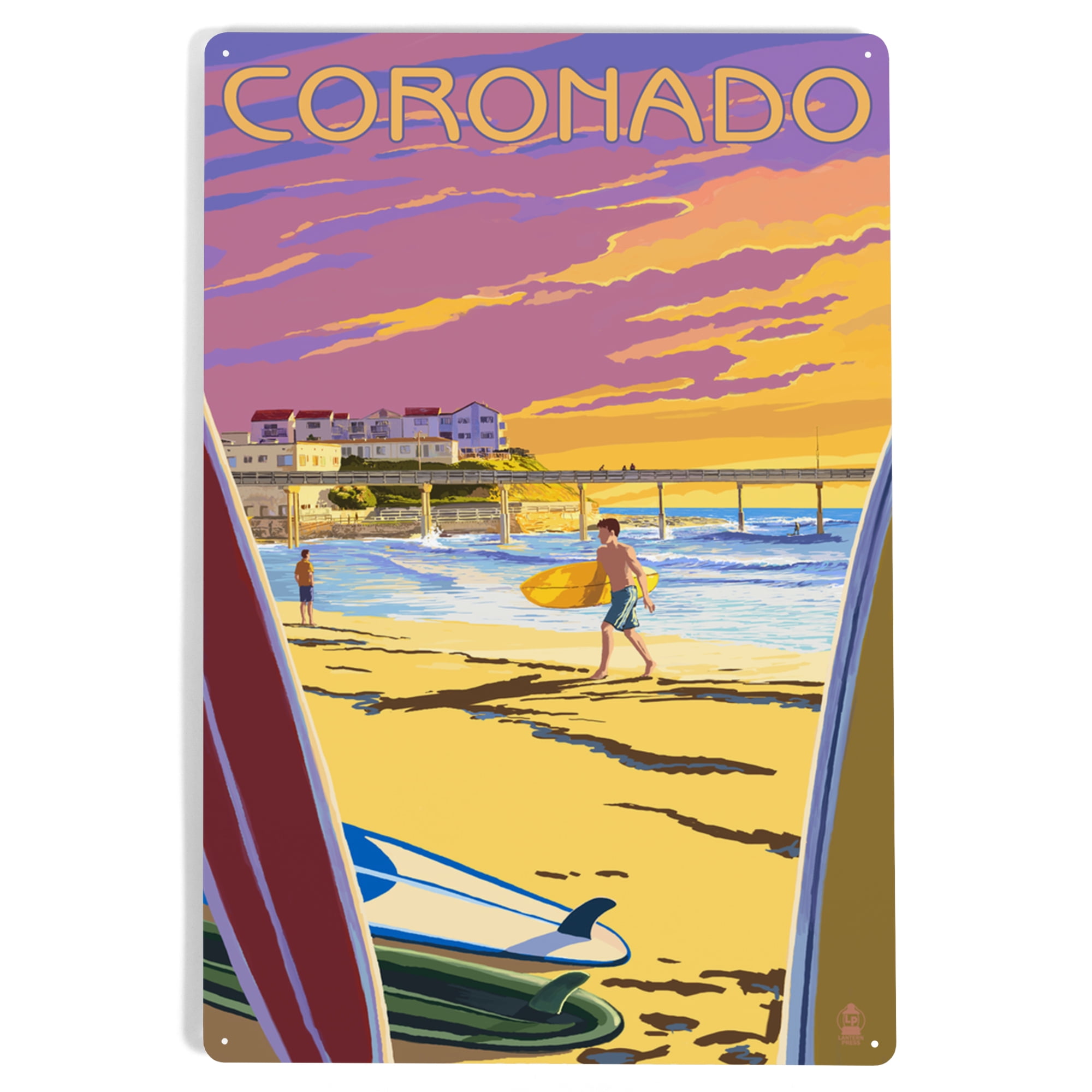 Coronado, California, Ocean Beach Pier (12x18 Aluminum Art, Indoor ...