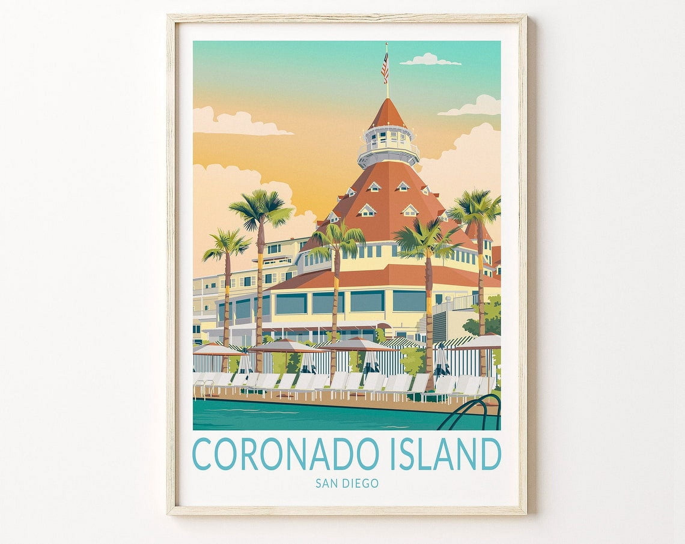 Coronado San Diego Poster, Hotel Del Coronado, San Diego Travel Poster ...