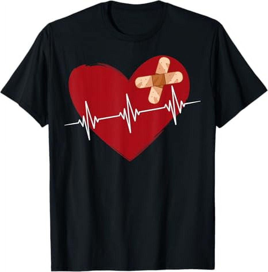 Coronary Diseases Artery Bypass Open Heart Surgery Heartbeat T-Shirt - Walmart.com