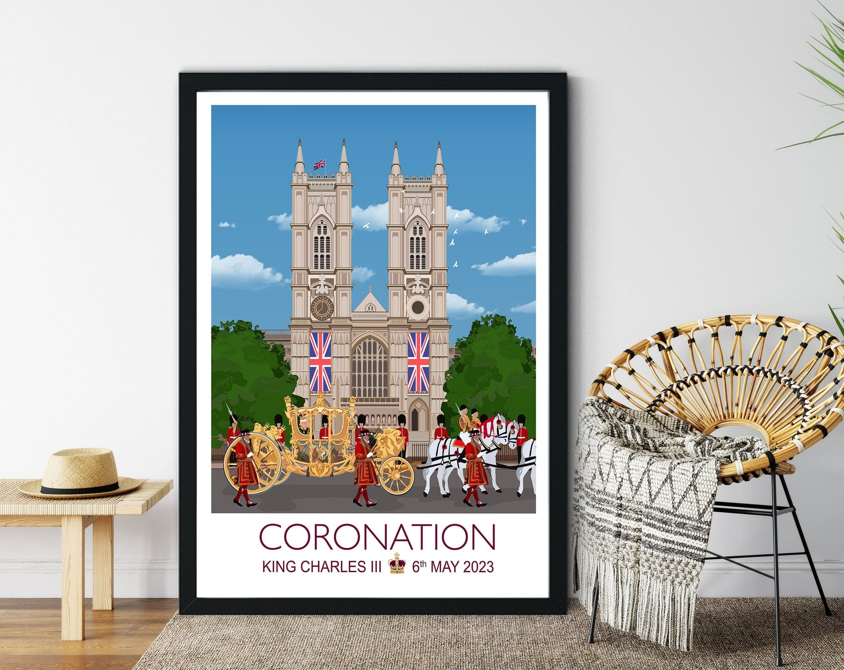 Coronation Poster of London , Coronation Print, Westminster Abbey ...