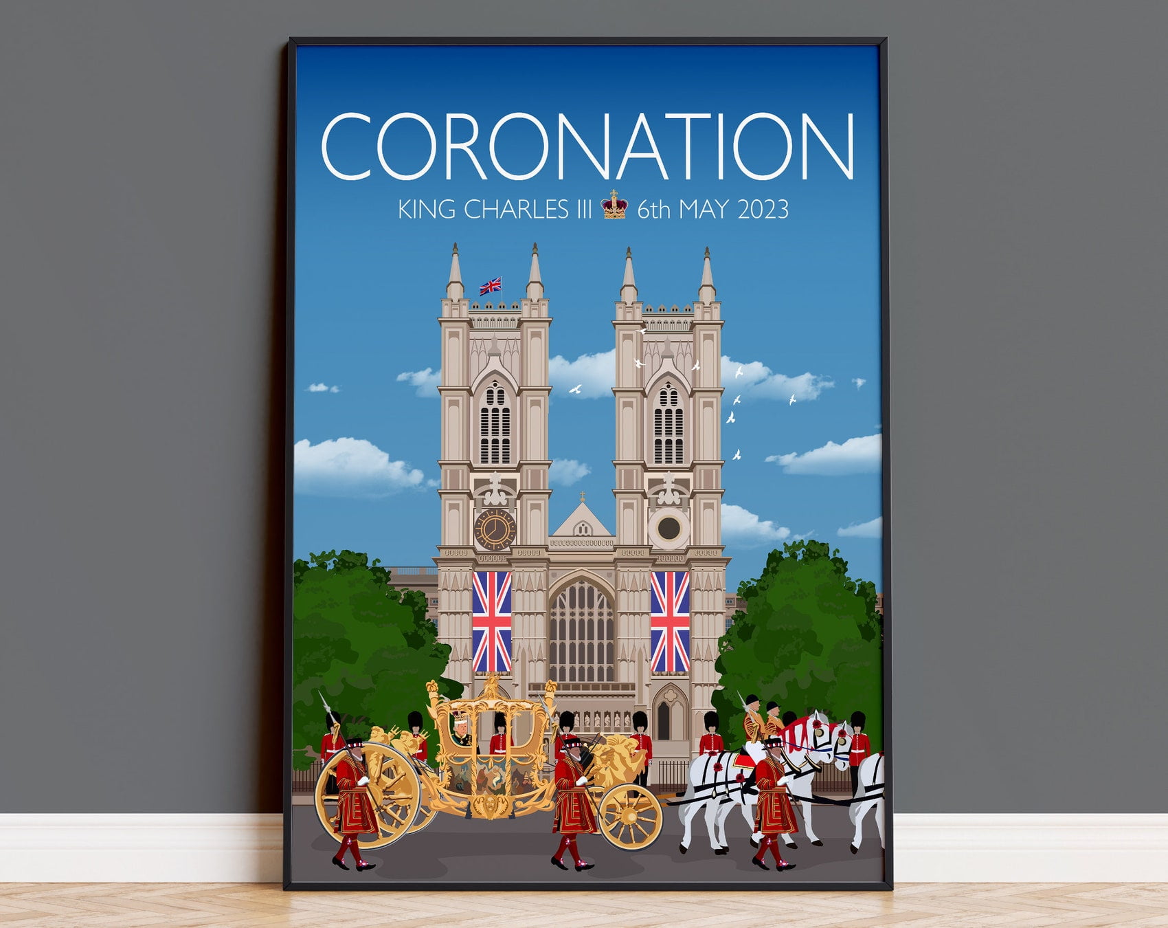 Coronation Print, Coronation Poster, Westminster Abbey, London UK, King ...