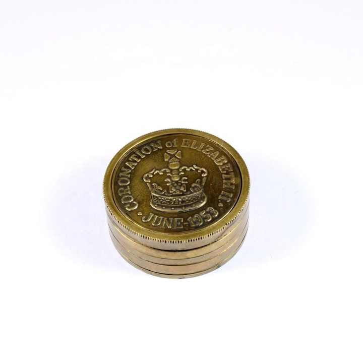 Coronation of Elizabeth II 1953 Antique Vintage Finish Brass Compass ...